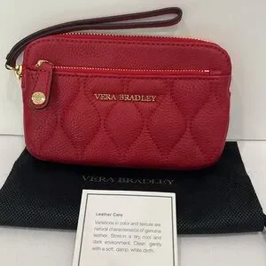 Vera Bradley | Bags | Vera Quilted Sophie Wristlet Tango Red Genuine ...